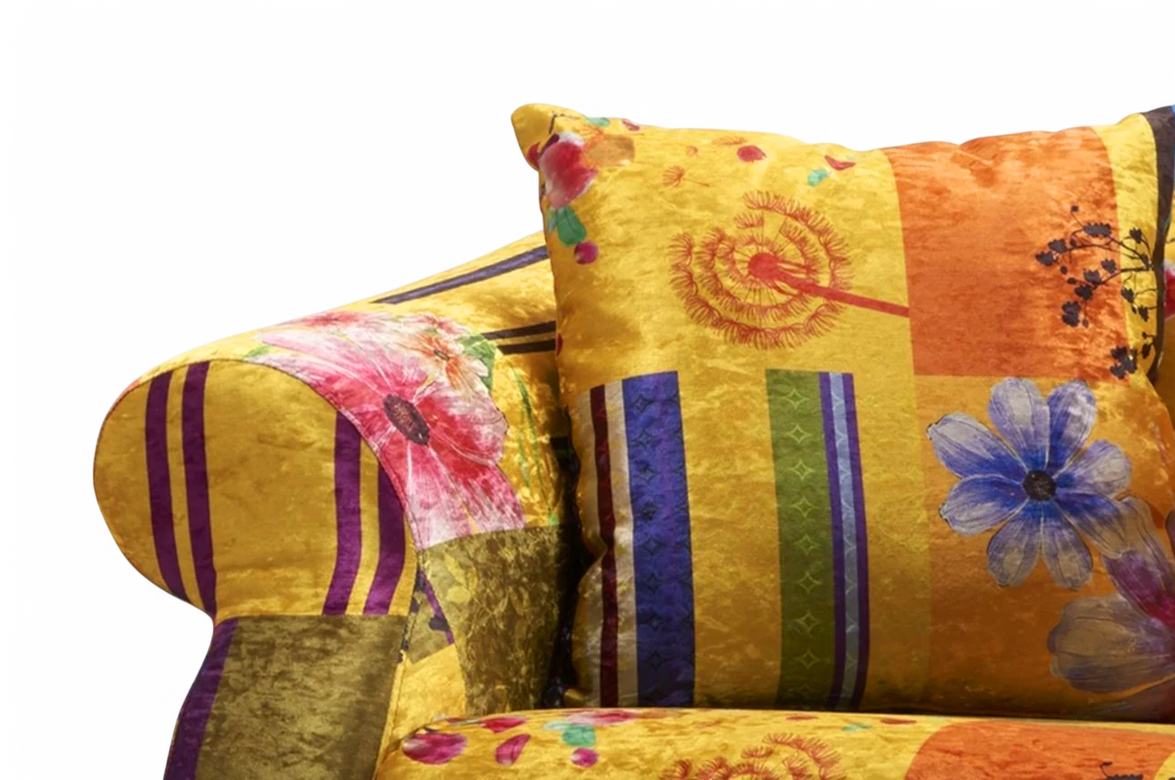 Home › Sofas › Patchwork Sofas › Fabric Gold Patchwork 2 Seater Sofa ...