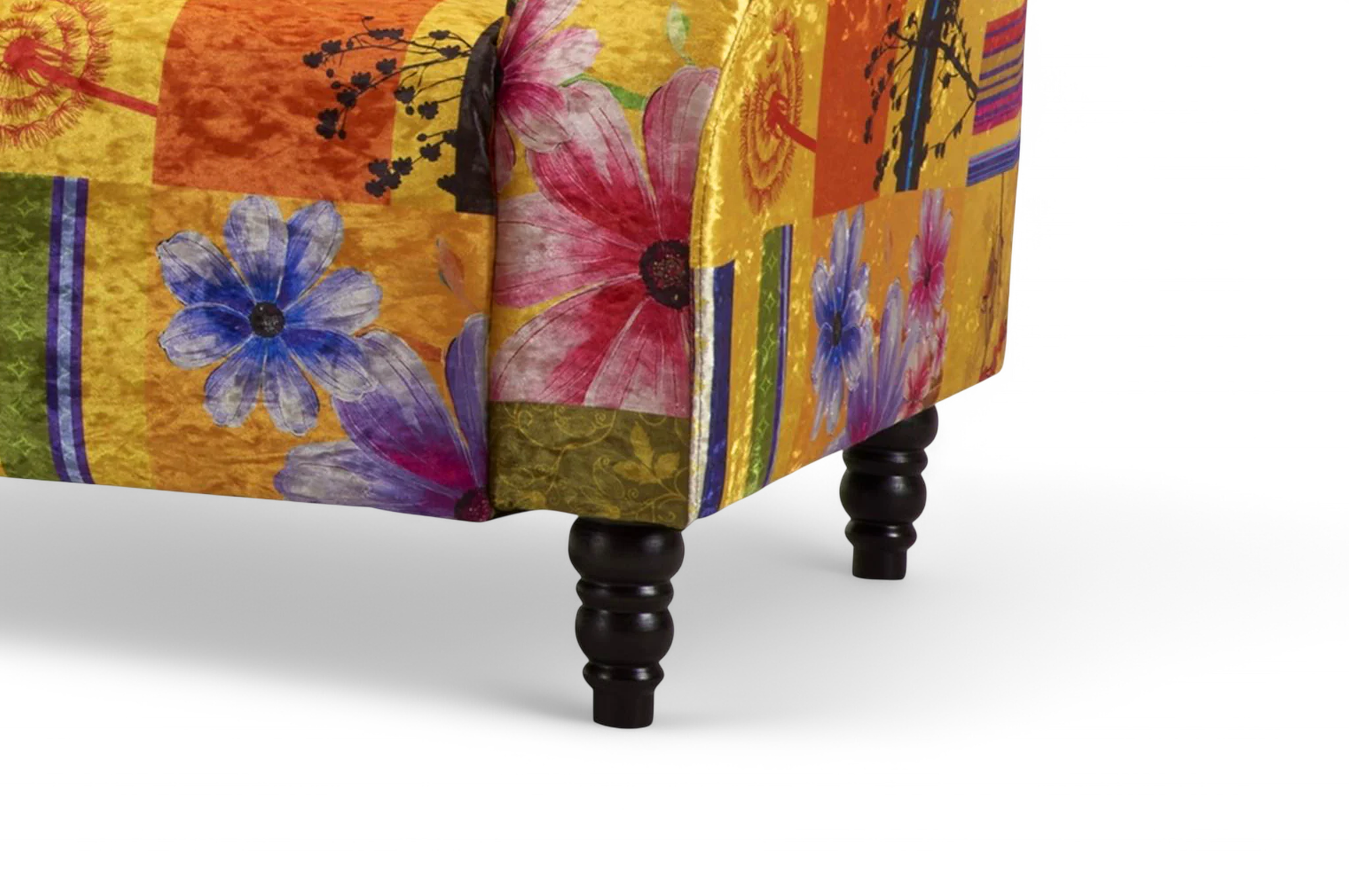 Fabric Gold Patchwork 2 Seater Sofa AVICI SHOUT