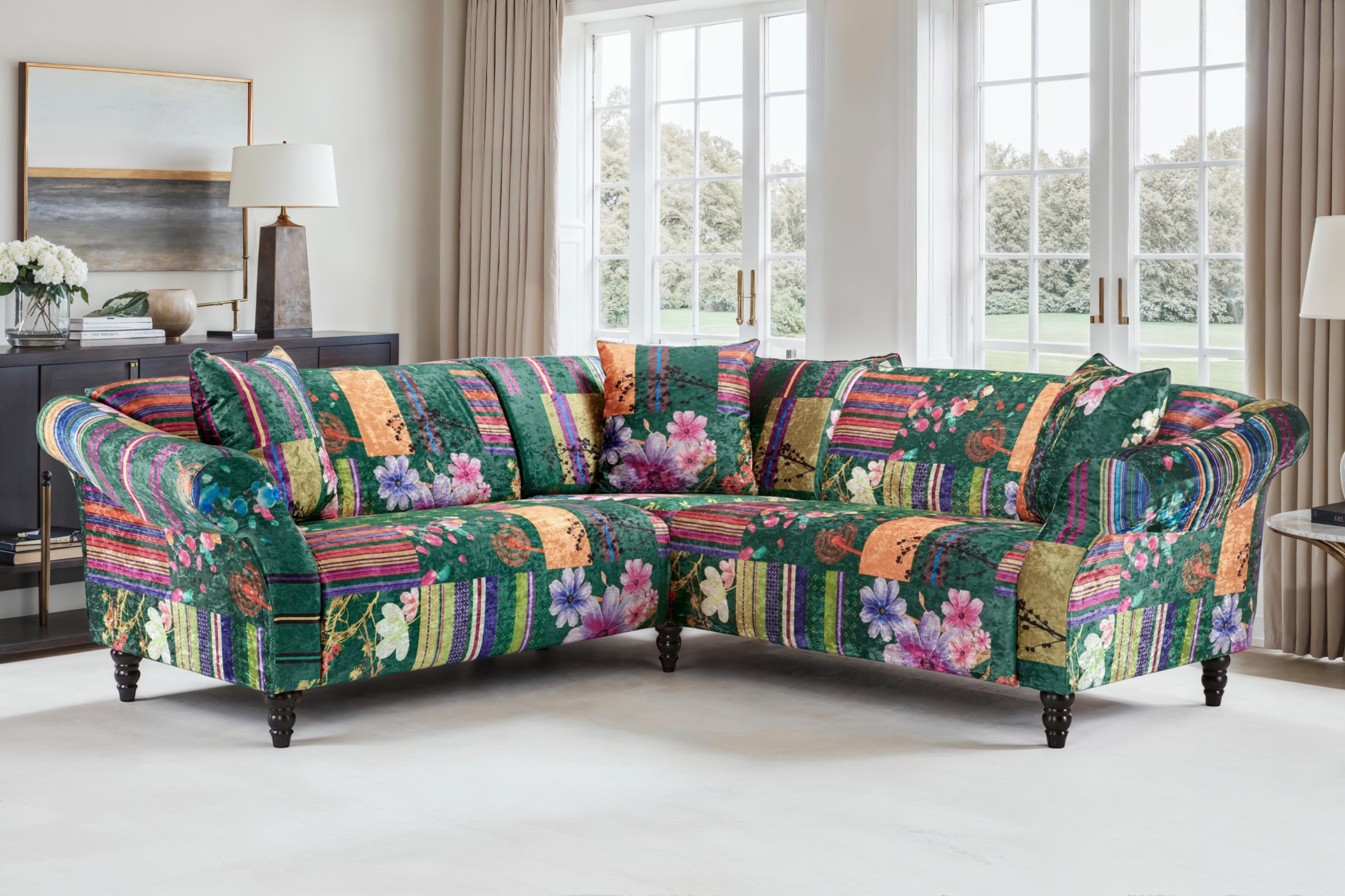 floral corner sofa