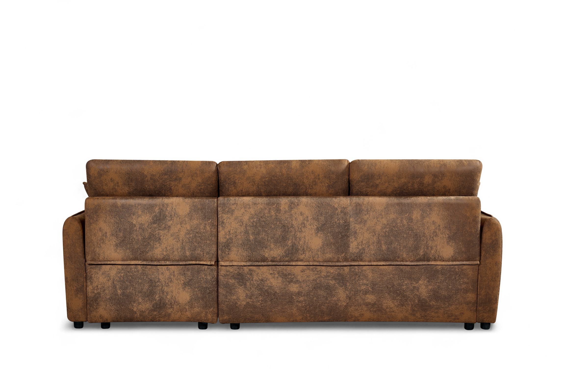 Faux Leather Suede Brown 2C1 Corner Sofabed with Storage ARCHIE