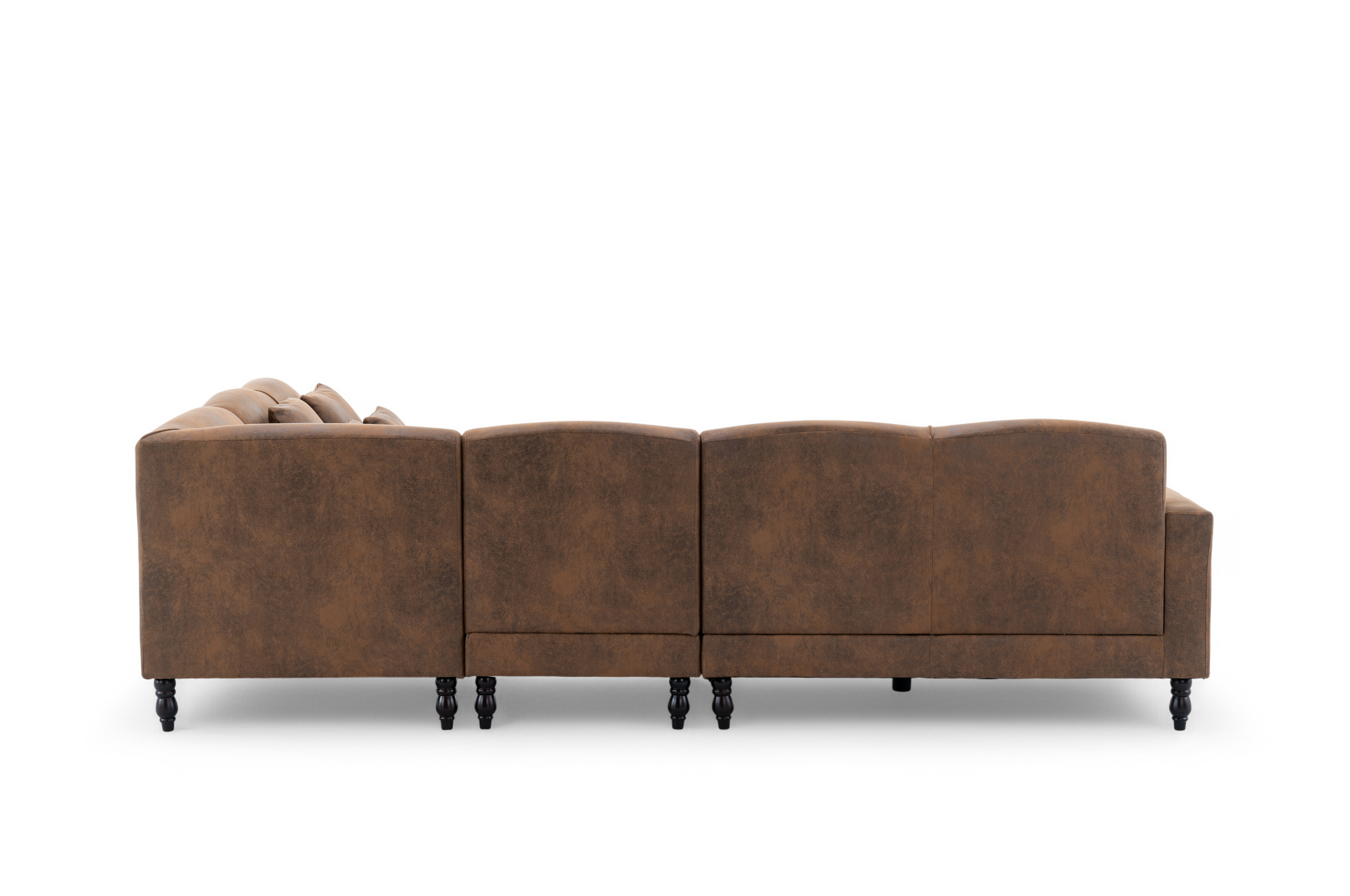 Faux Leather Suede Brown Modular Corner Sofa 2C3/3C2 ASHTON
