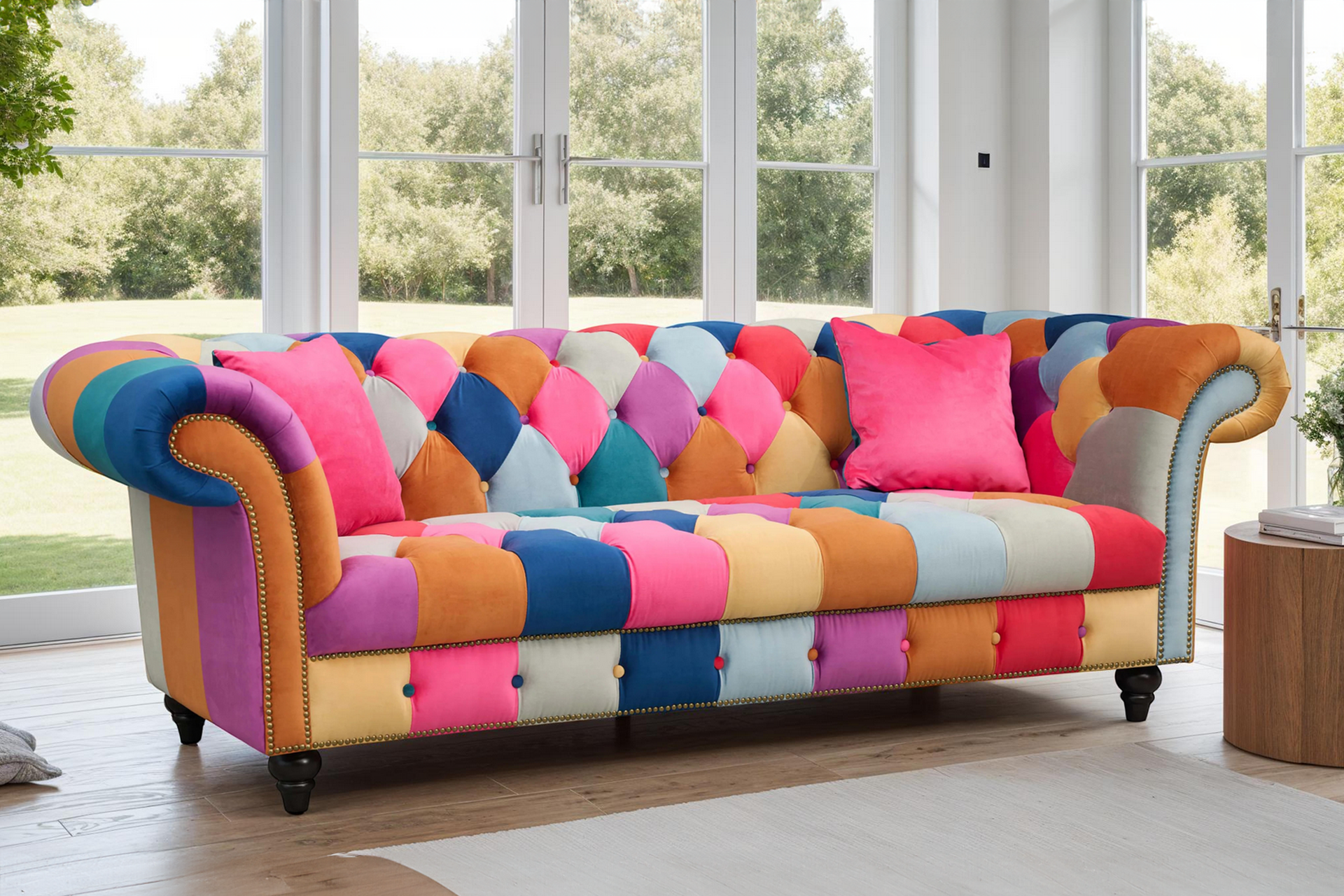 Home › Sofas › Patchwork Sofas › Multicoloured Velvet Patchwork 3 ...