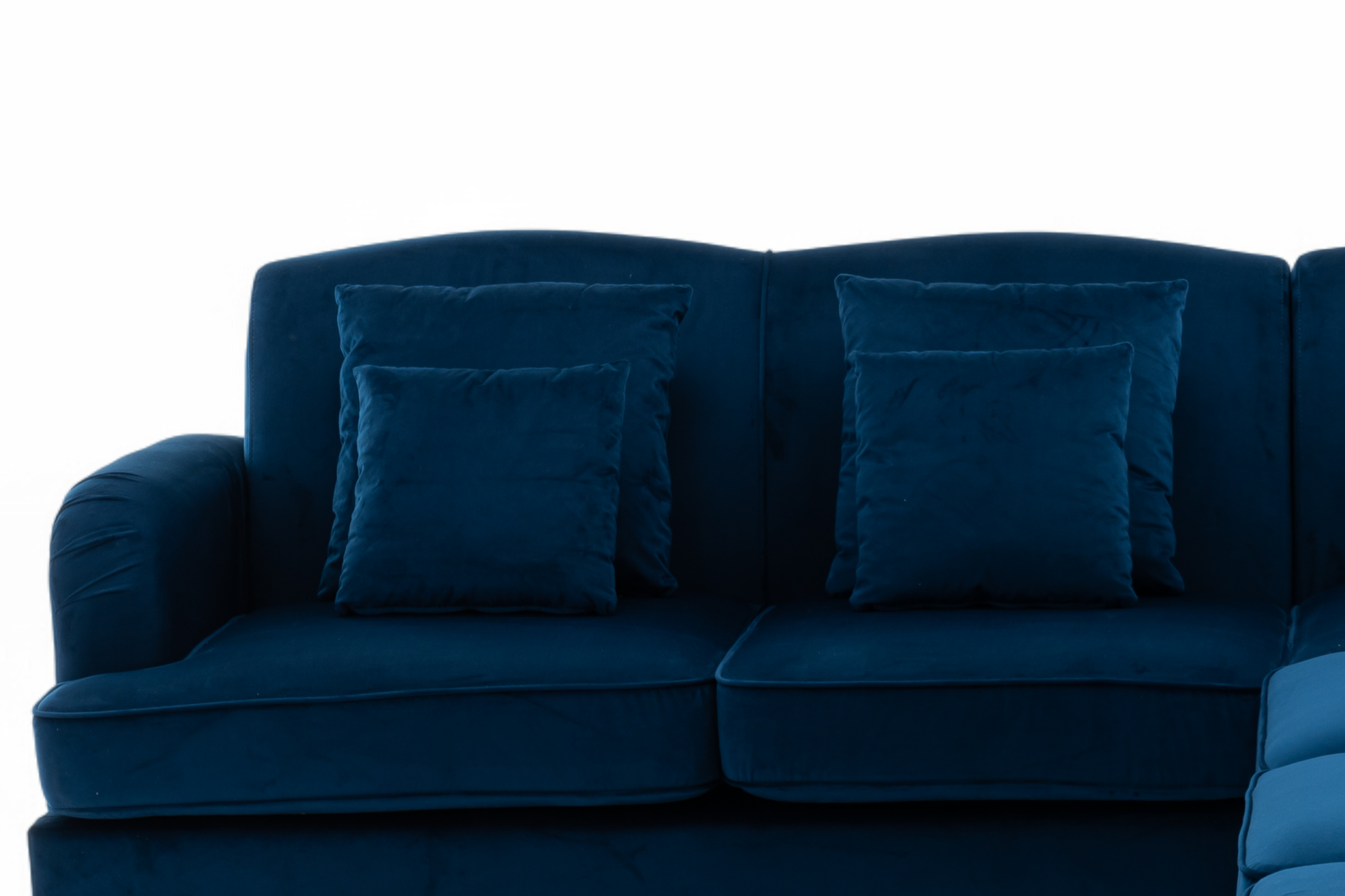 Velvet Blue Modular Corner Sofa 2C3/3C2 ASHTON