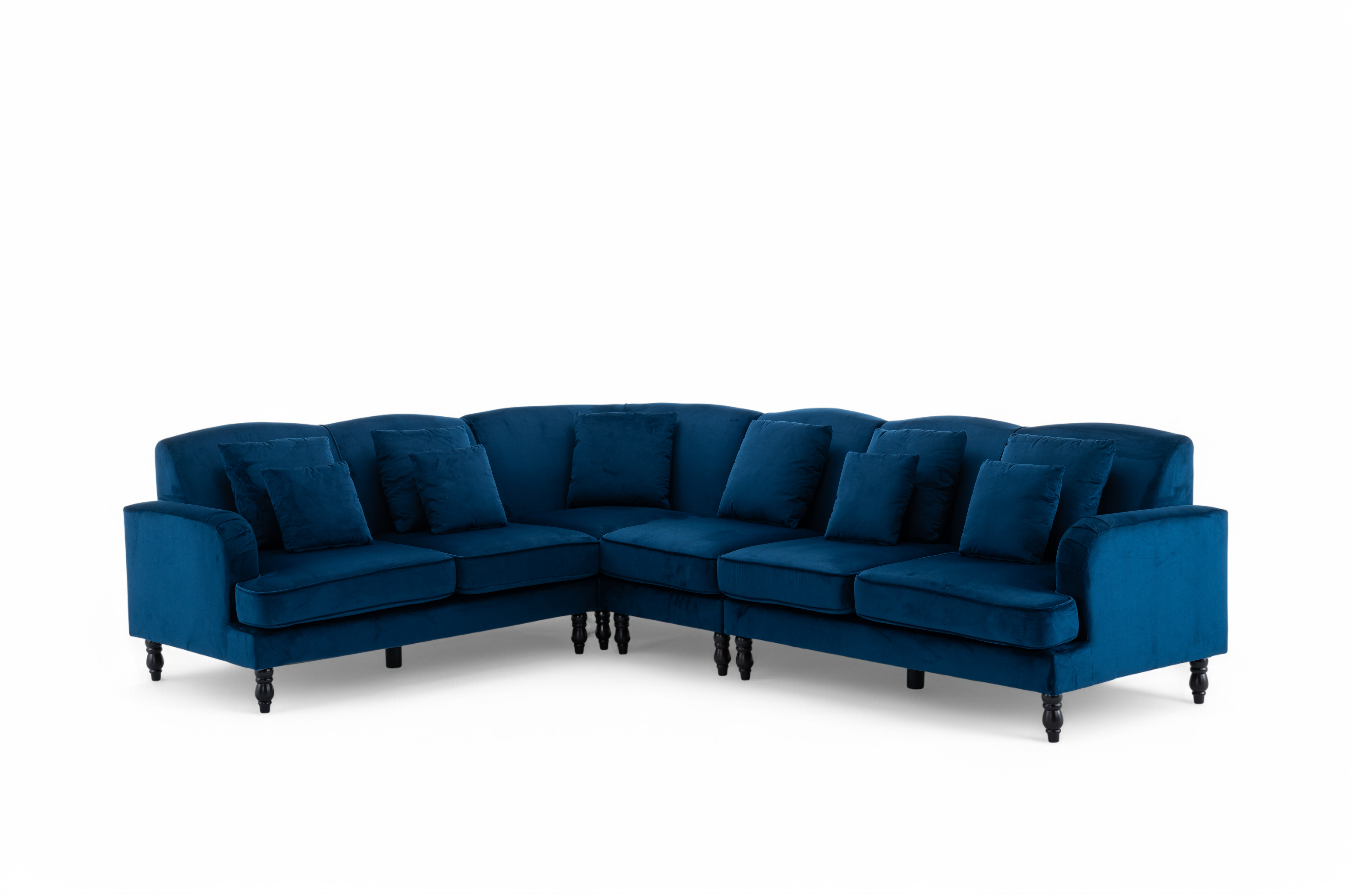 Home › Sofas › Modular Sofas › Velvet Blue Modular Corner Sofa 2C3/3C2 ...