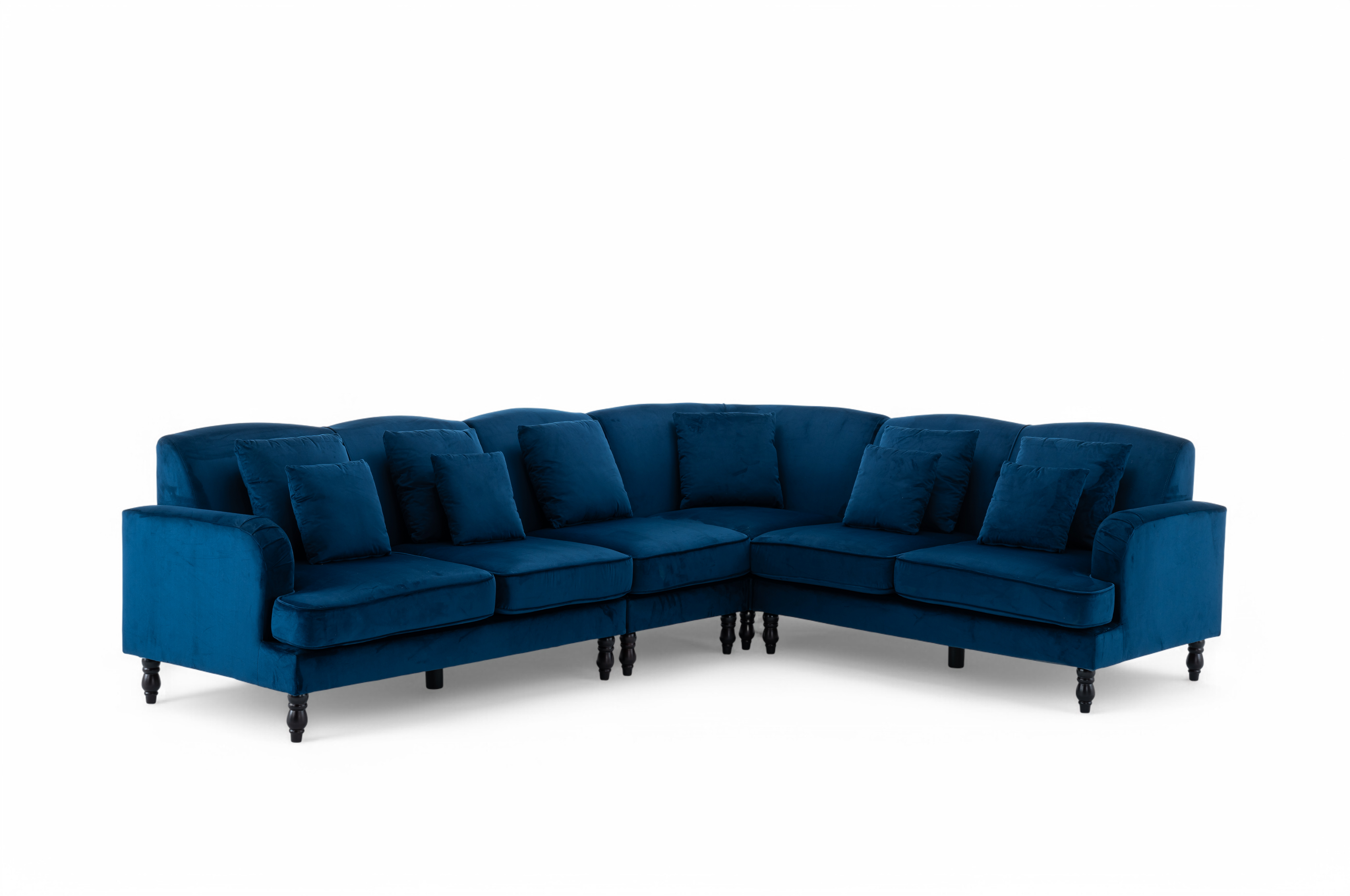 Home › Sofas › Modular Sofas › Velvet Blue Modular Corner Sofa 2C3/3C2 ...