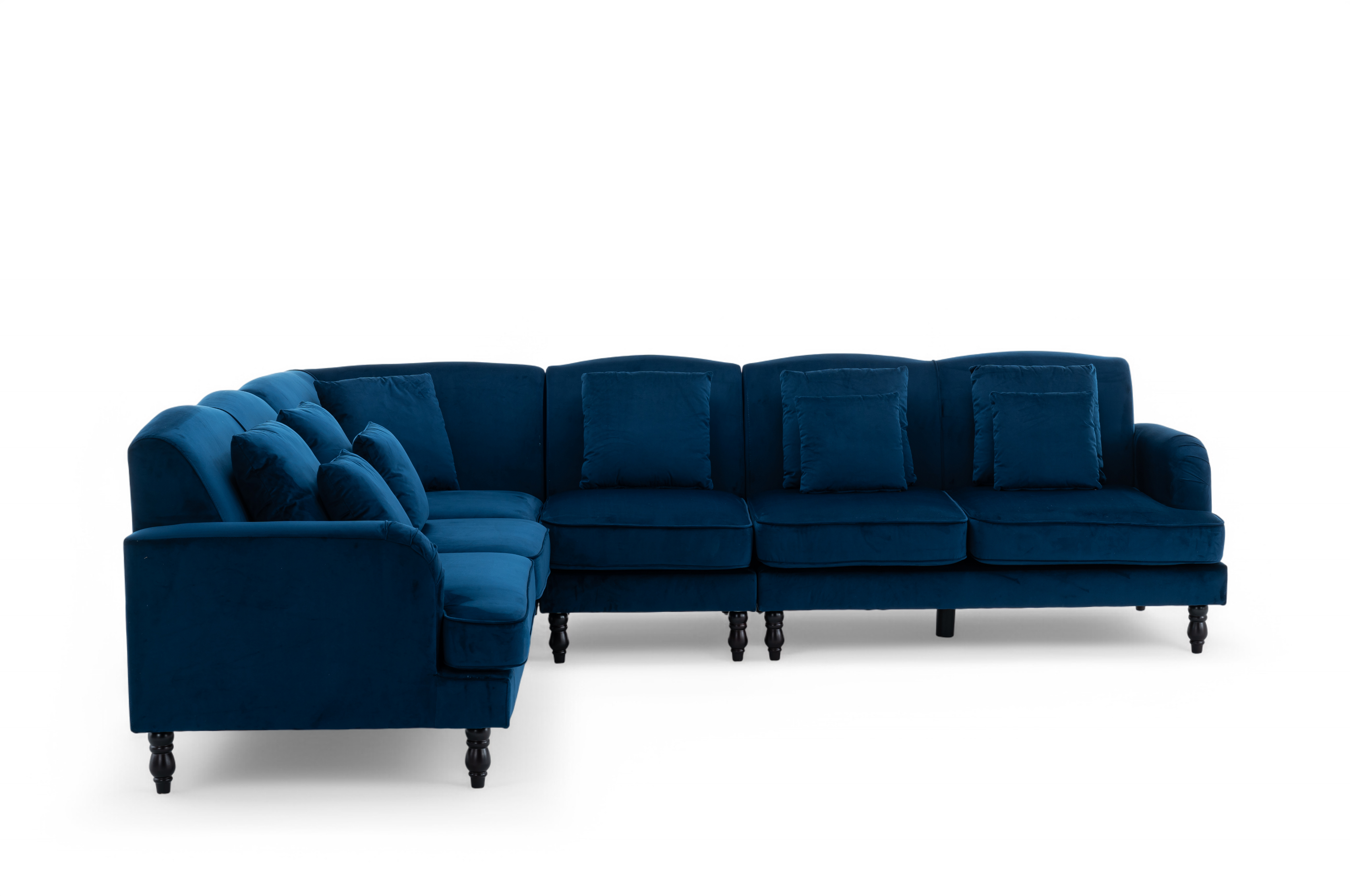 Home › Sofas › Modular Sofas › Velvet Blue Modular Corner Sofa 2C3/3C2 ...