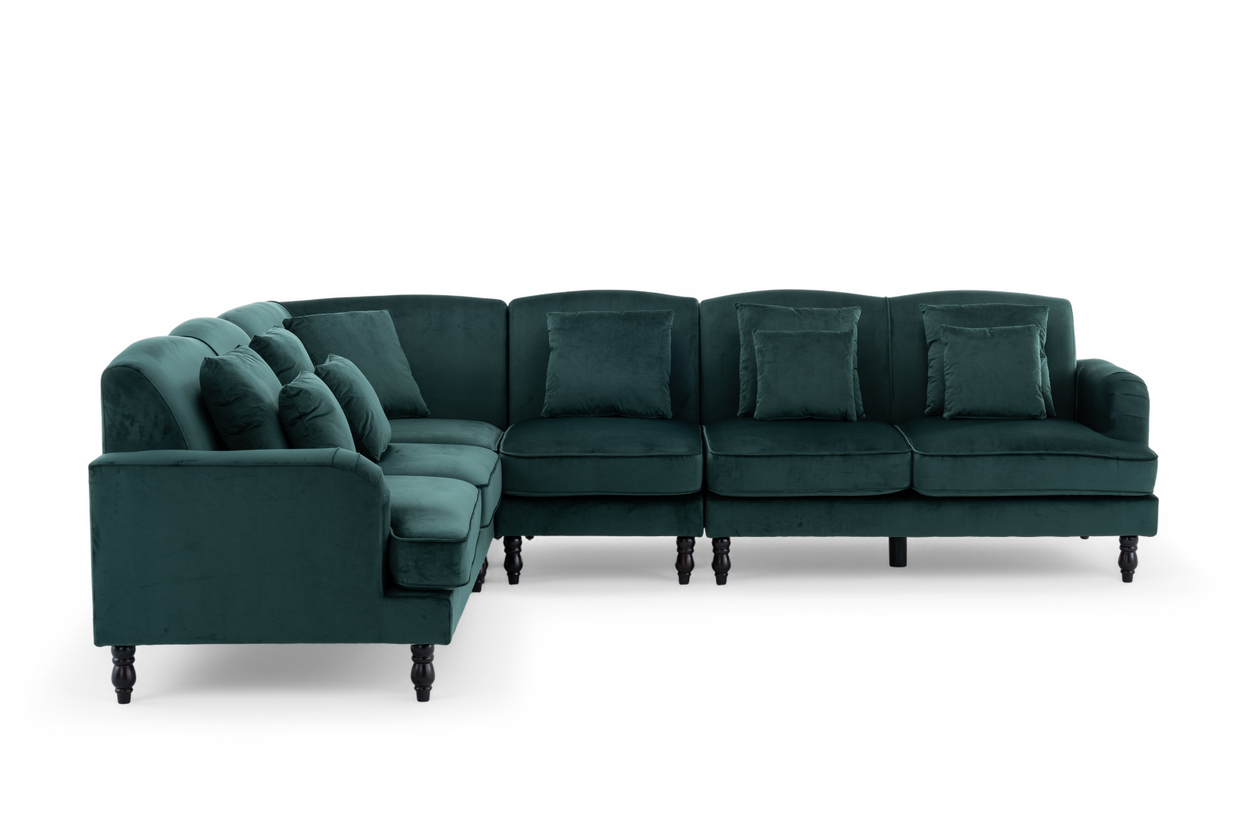 Home › Sofas › Modular Sofas › Velvet Bottle Green Modular Corner Sofa ...