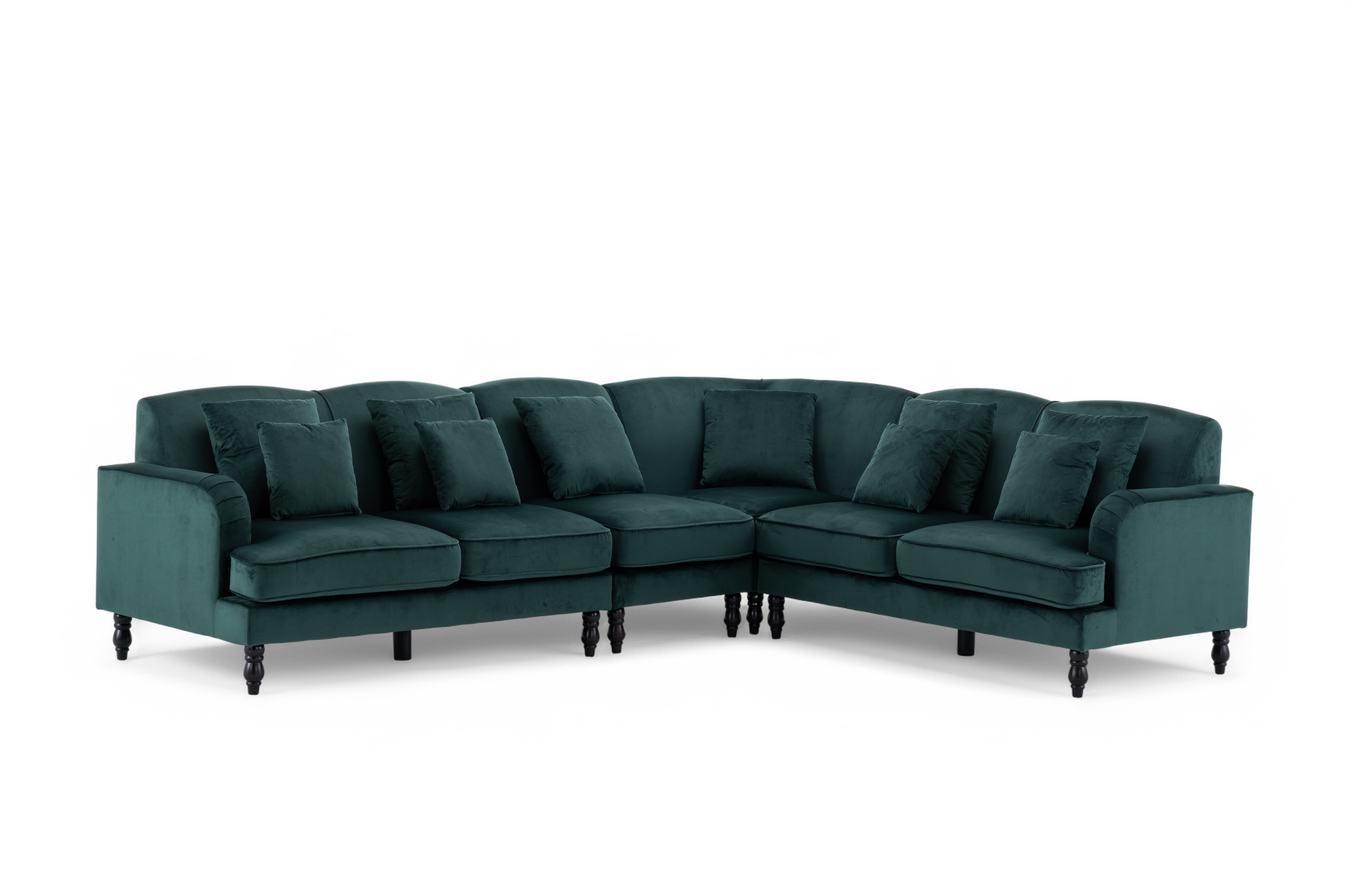 Home › Sofas › Modular Sofas › Velvet Bottle Green Modular Corner Sofa ...