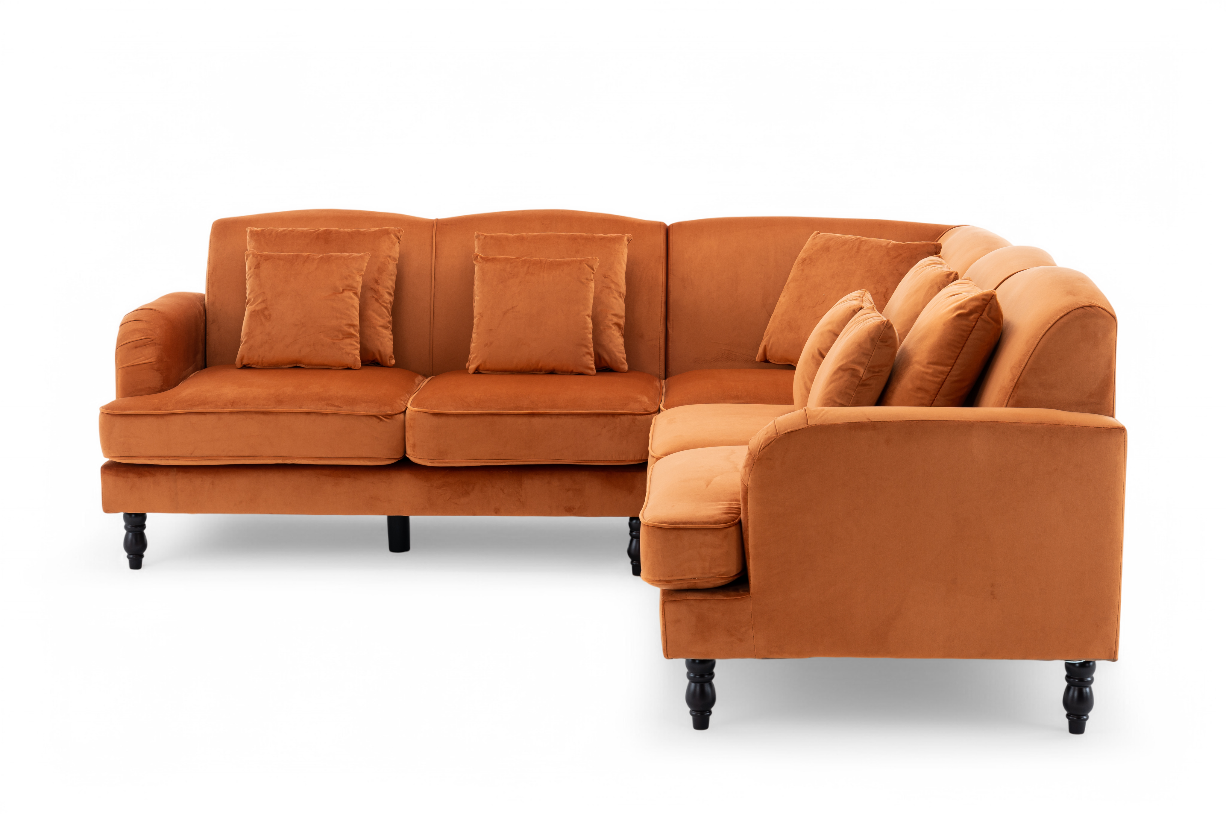 Velvet Orange Modular Corner Sofa 2C3/3C2 ASHTON